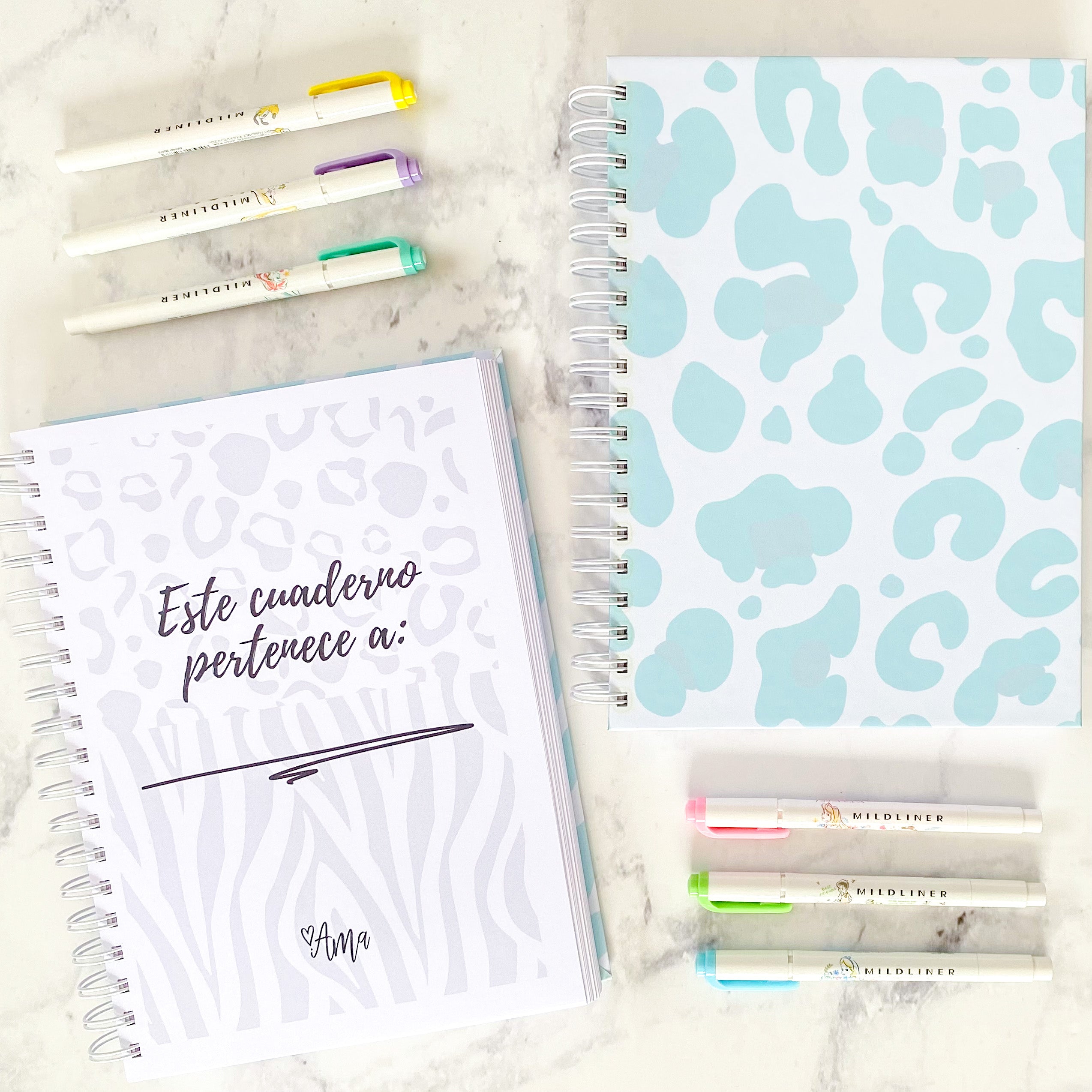 Cuaderno animal print turquesa – AmaPapelería