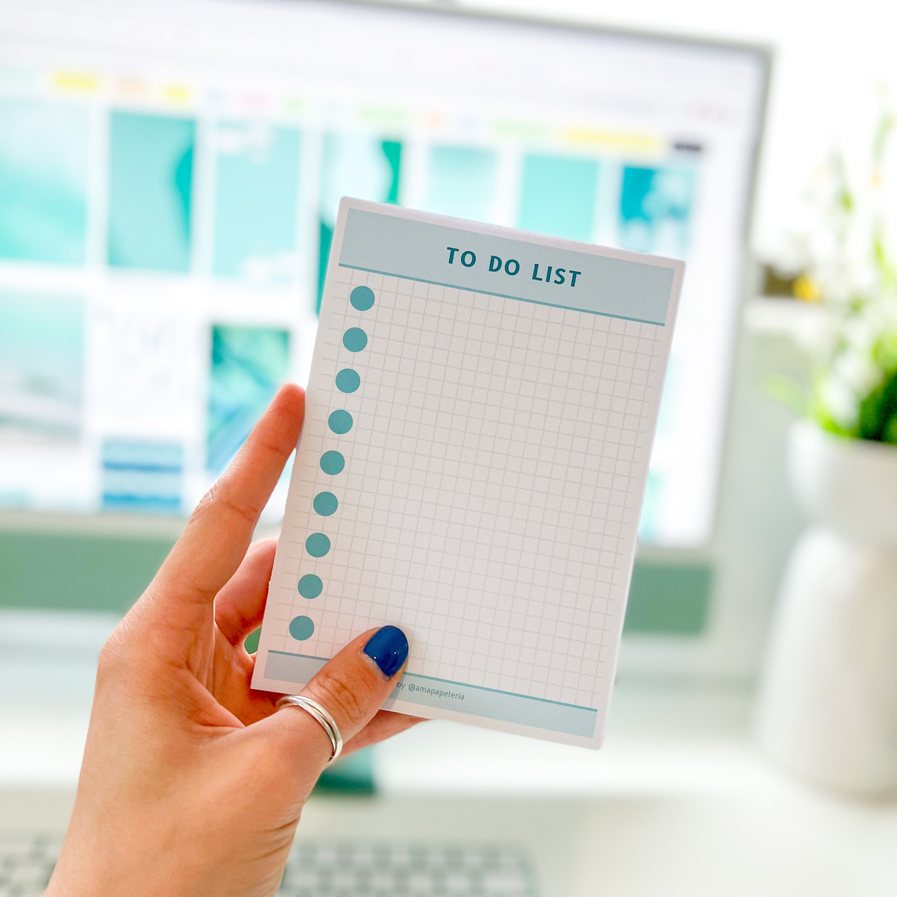 To do list cuadritos turquesa – AmaPapelería